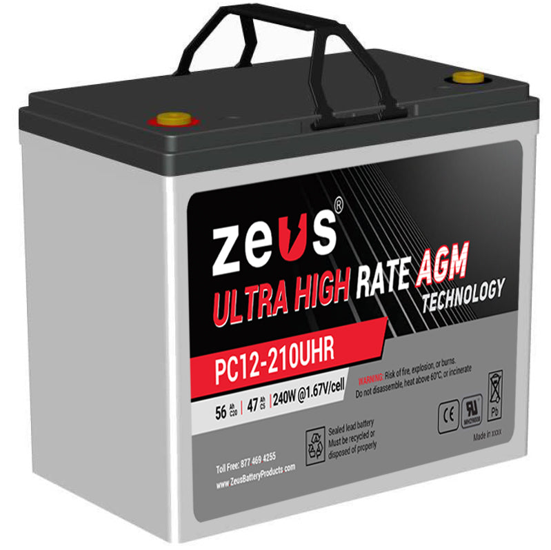 Zeus Battery PC12-210UHR - 12V 56.2AH SLA Battery — Battery Wholesale