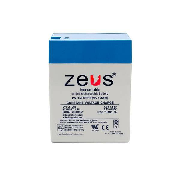 Zeus Battery PC12-6TFP - 6V 12AH SLA Battery — Battery Wholesale