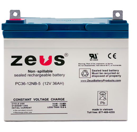 Zeus Battery PC36-12NB - 12V 36AH SLA Battery — Battery Wholesale