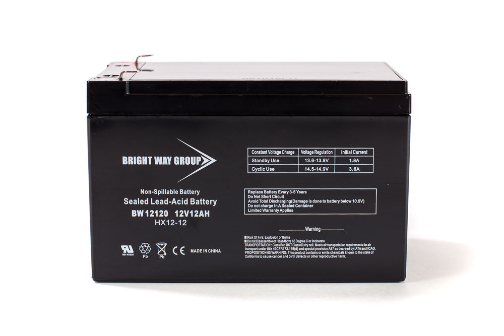 Bright Way Group BW 12120 F2: 12V 12Ah SLA Battery — Battery Wholesale