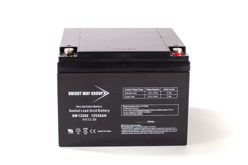 Bright Way Group BW 12260 IT - 12V 26AH SLA Battery — Battery Wholesale